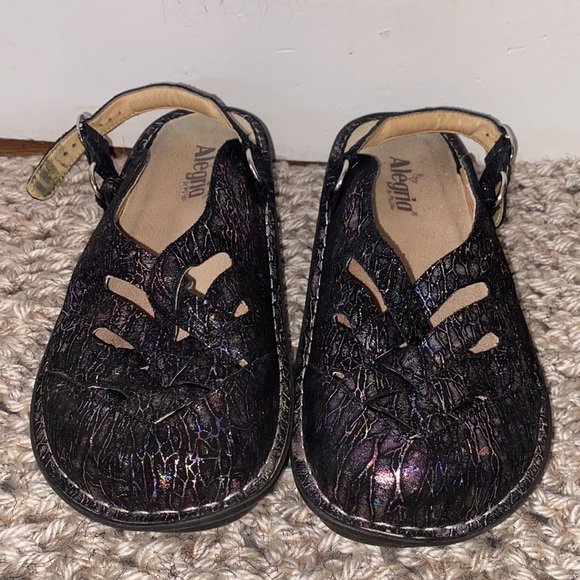 Alegria | Shoes | Alegria Freesia Leather Slingback Clogs Mules Lattice ...